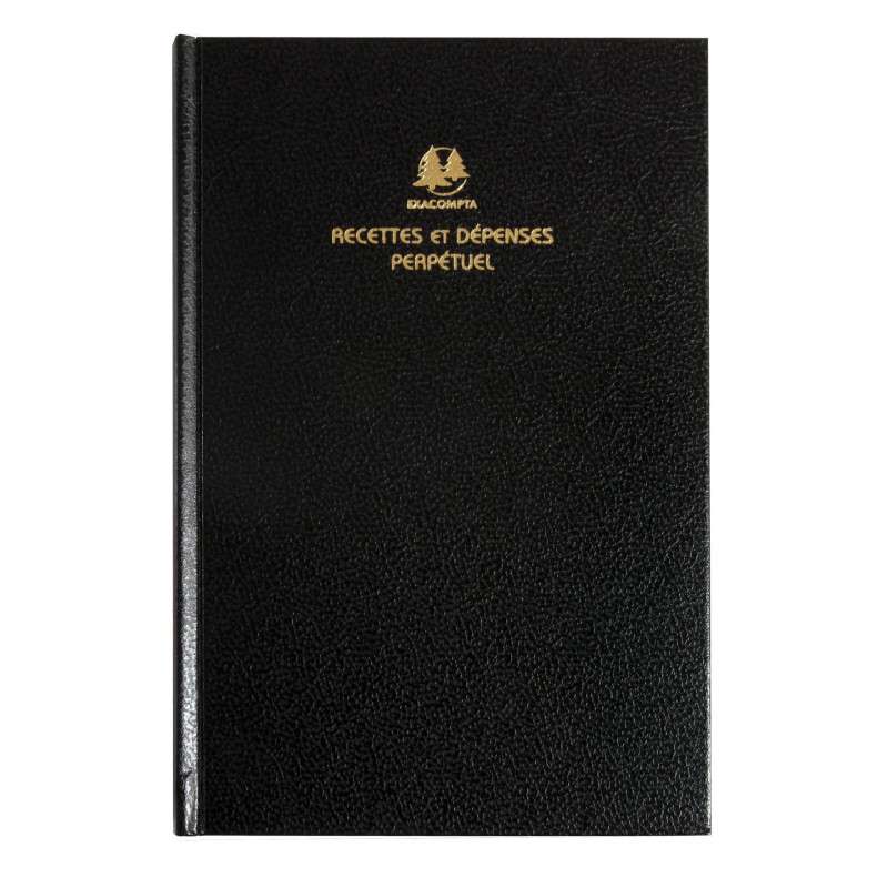 Agenda 2026 EXACOMPTA carré recettes-dépenses perpétuel noir - 210 x 135 mm
