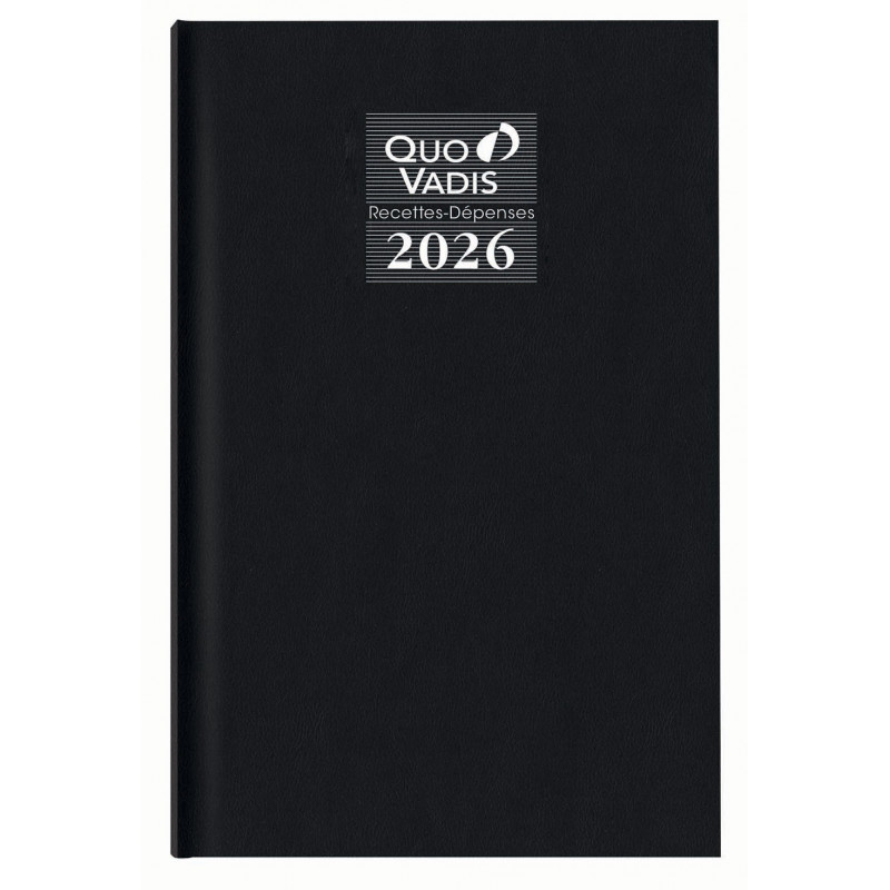 Agenda 2026 QUOVADIS RECETTES/DEPENSES Vanolin noir 13x21cm - 1 jour ...